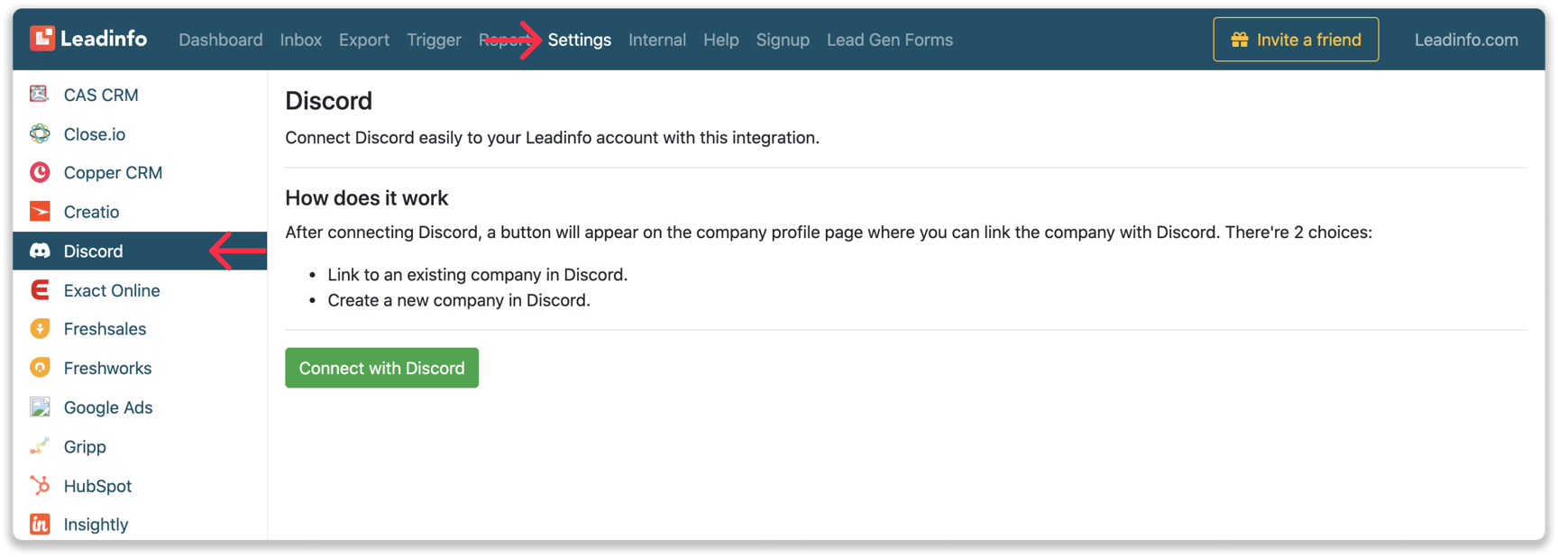 Discord integration