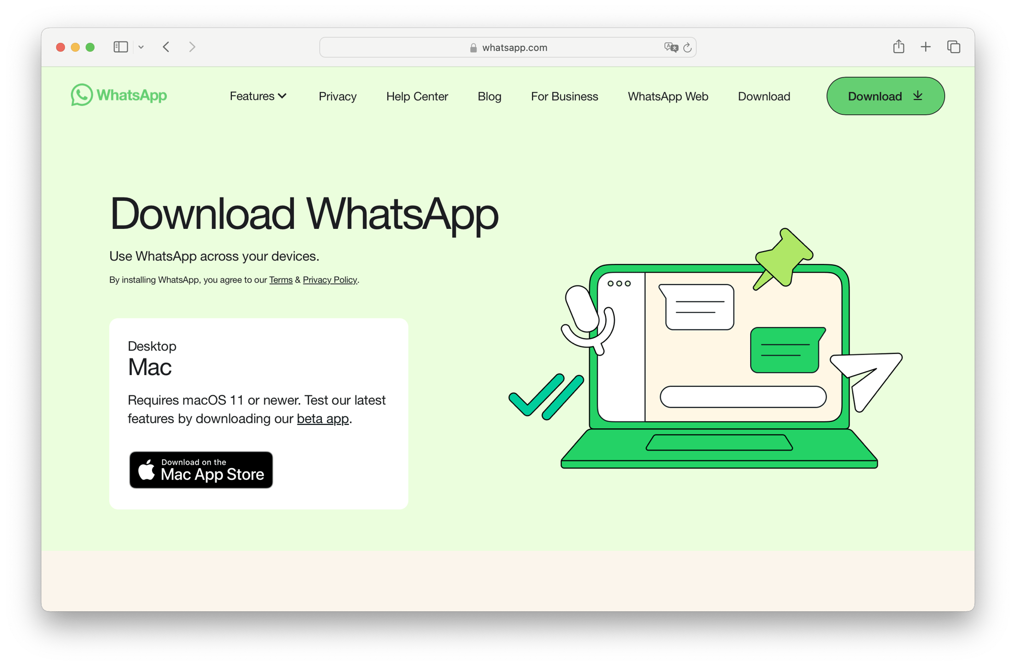 Is er een WhatsApp Business desktop versie voor op je computer?