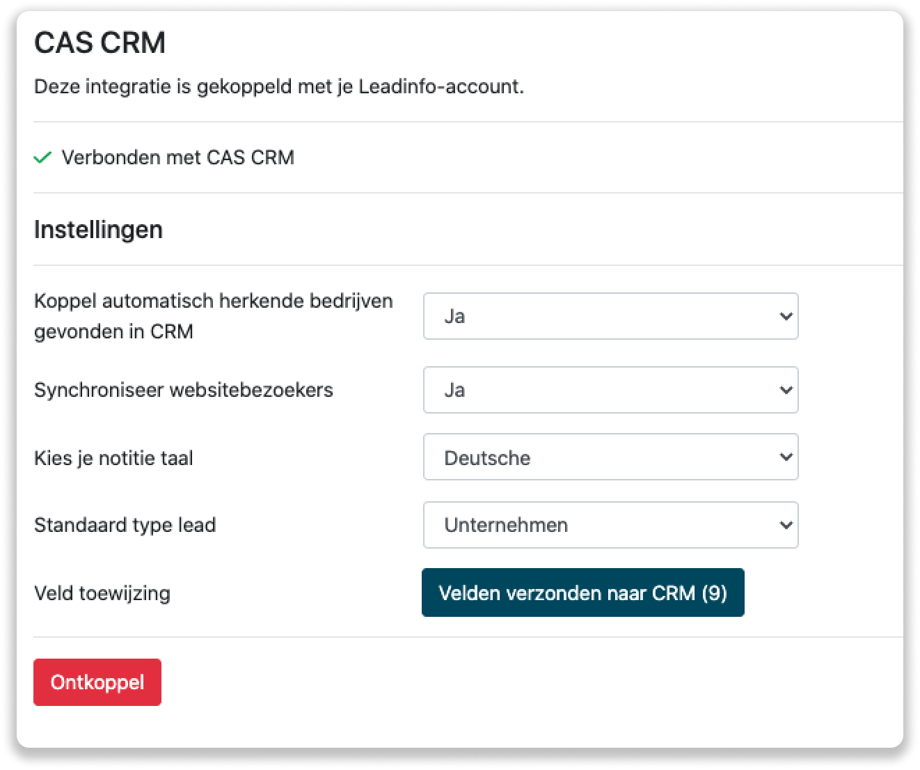 CAS CRM integration