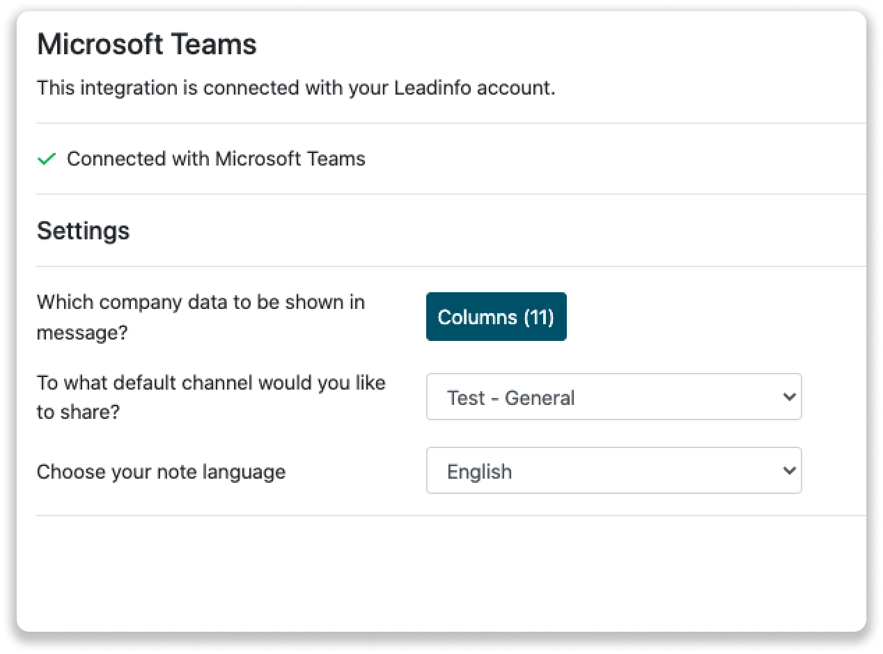 Microsoft Teams integration